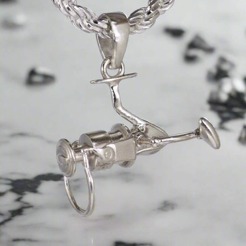 Spinning Fishing Reel Pendant - Large | Sea Shur Jewelry