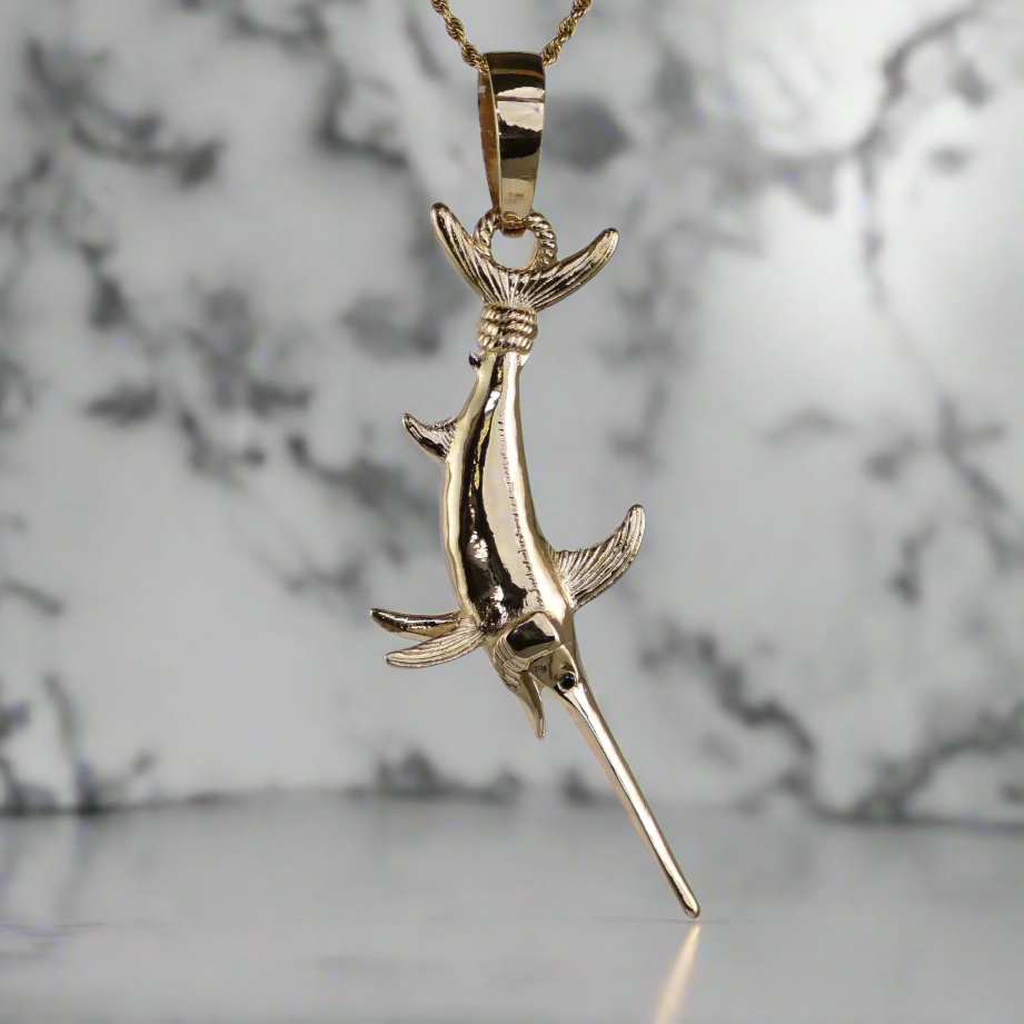 Swordfish #2 Pendant - Vertical | The Sea Shur Nautical Jewelry Collection – Sea Shur Jewelry